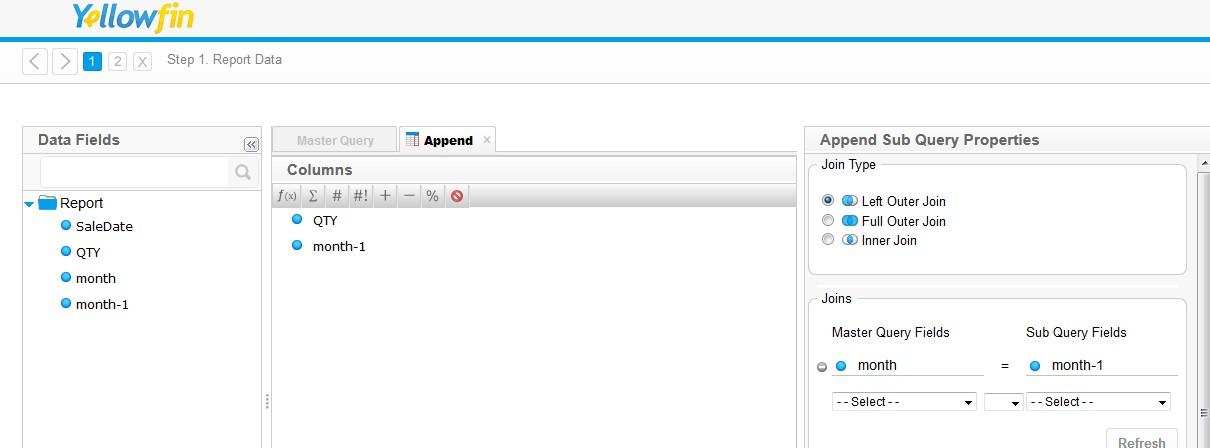 Yellowfin BI | How do I calculate and show the differences of each row within the same column?