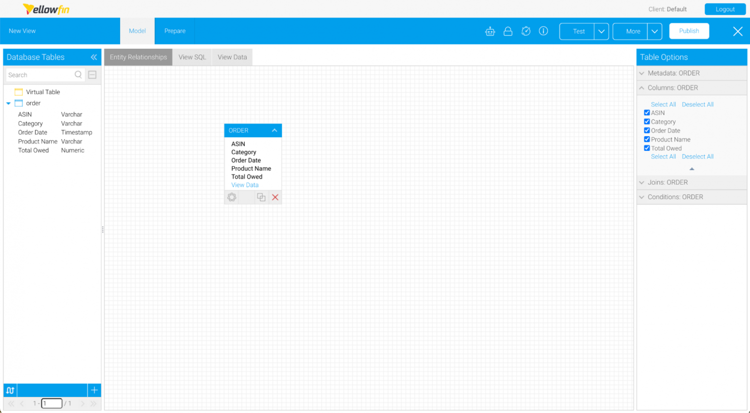 How To Define a View and Create Reports using Yellowfin View