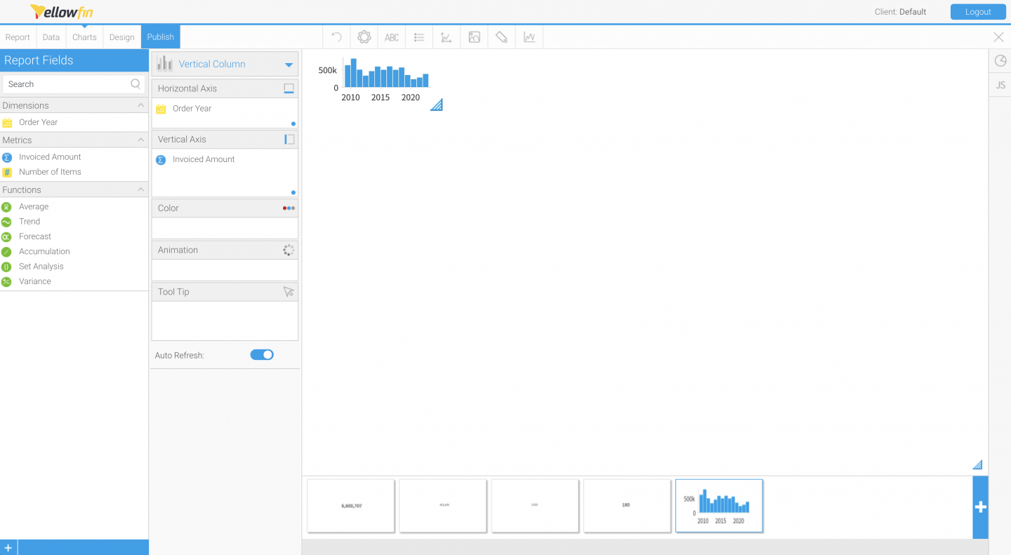 How to Create Big Number and Vertical Column Charts in Yellowfin