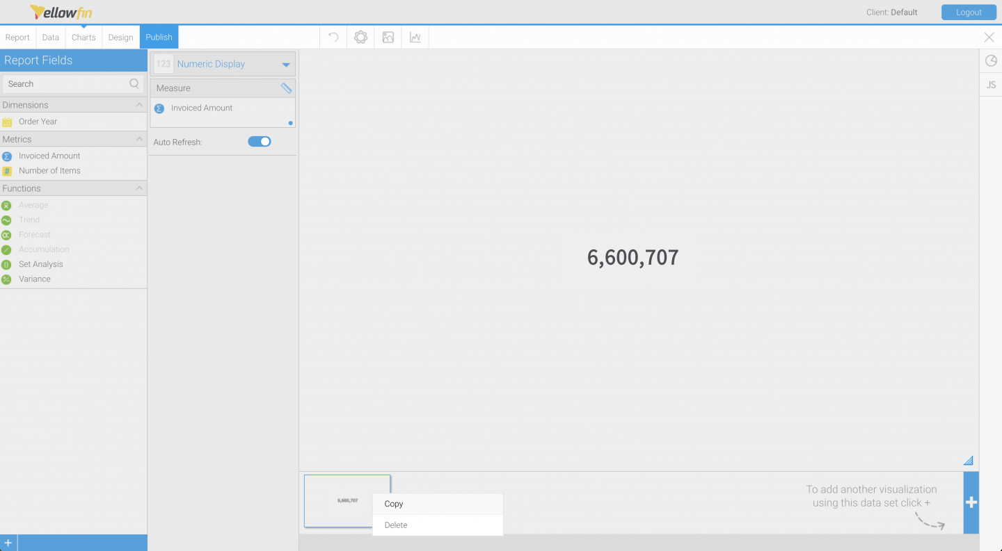 How to Create Big Number and Vertical Column Charts in Yellowfin