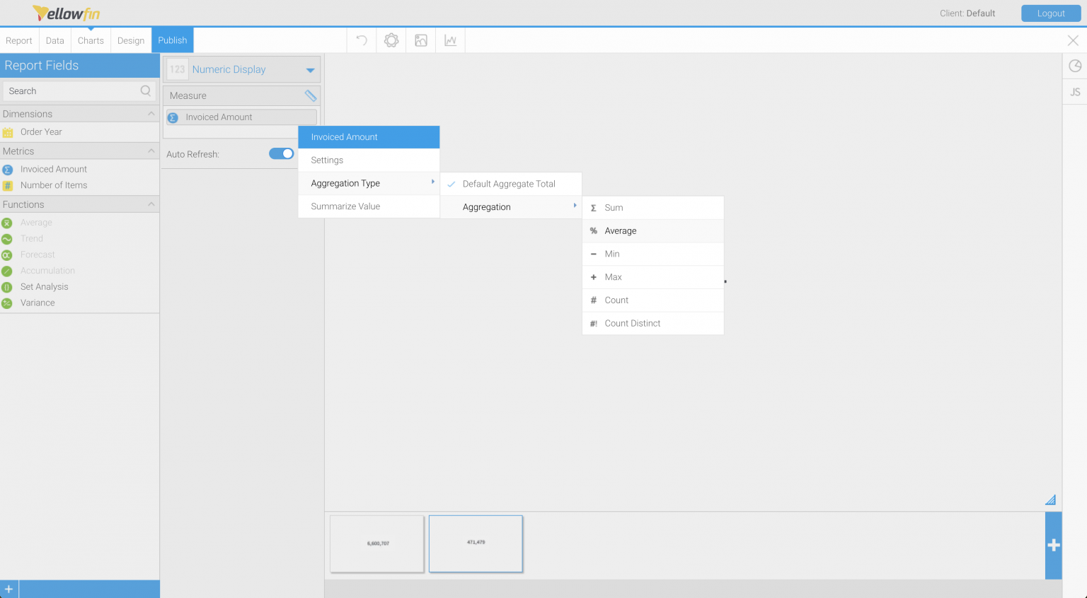 How to Create Big Number and Vertical Column Charts in Yellowfin