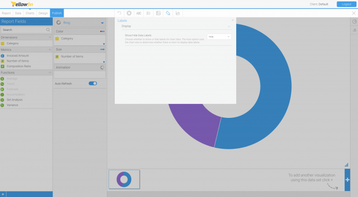 Yellowfin BI | How to Create a Pie Chart in Yellowfin Dashboards